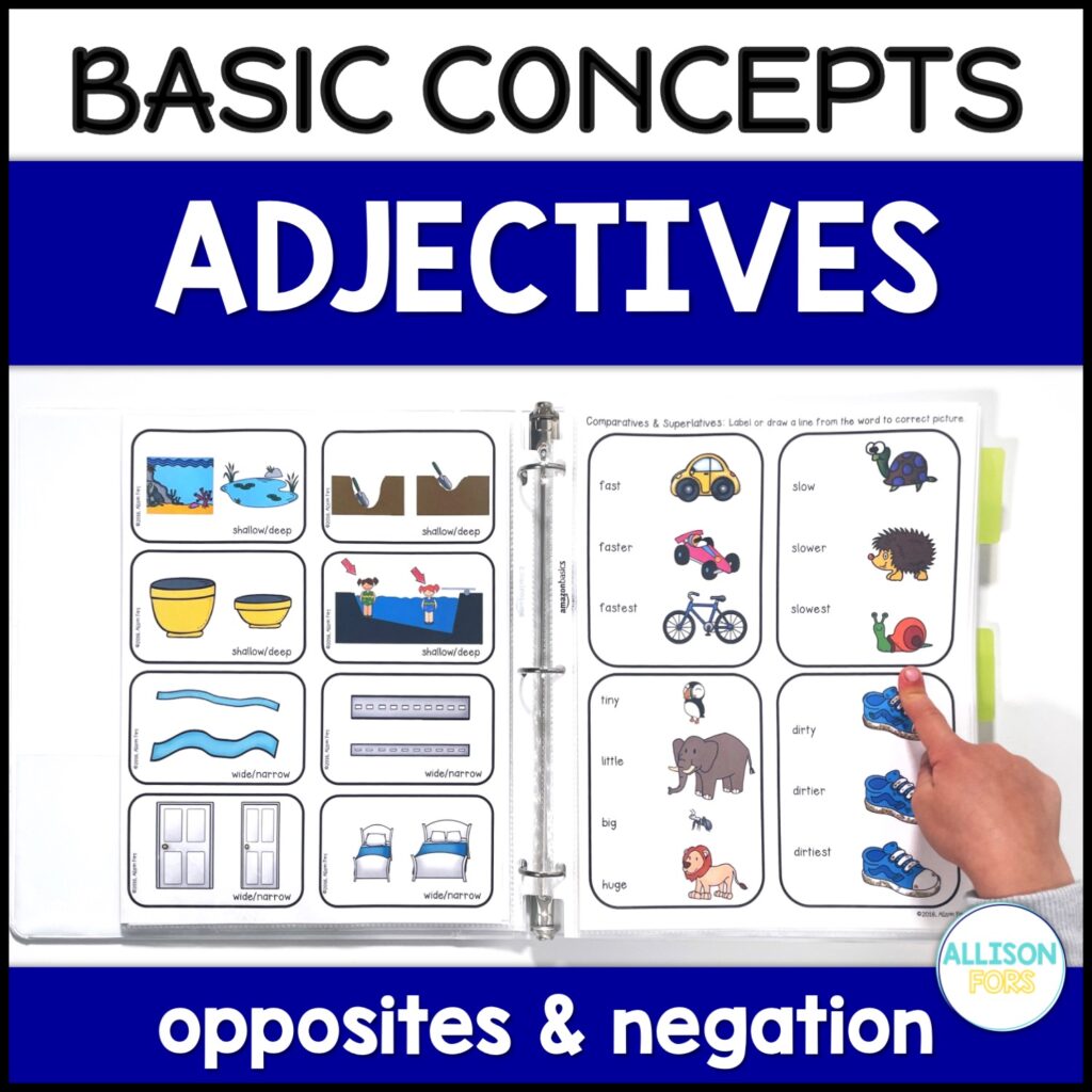 Adjectives and Opposites Basic Concepts Speech Therapy NO PREP ...