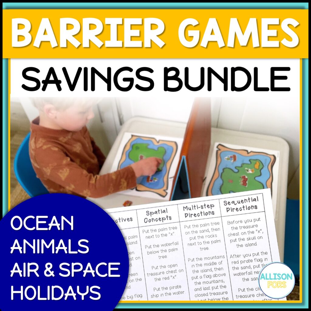 Barrier Games Bundle Speech Therapy - Speaking and Listening Skills ...