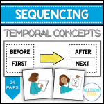 Sequencing Temporal Concepts Cards Speech Therapy | Allison Fors, Inc.