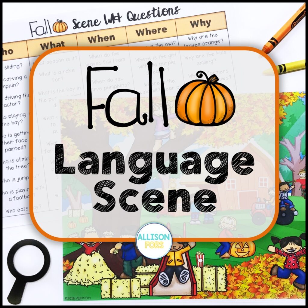 Fall Picture Scene for Speech Therapy - Language Scene | Allison Fors, Inc.