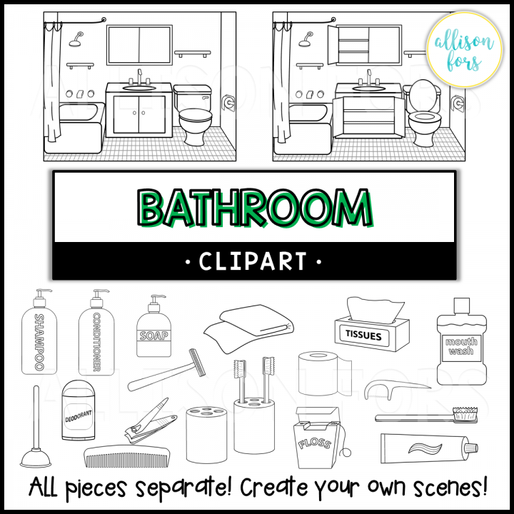 House: Bathroom Clip Art | Allison Fors, Inc.