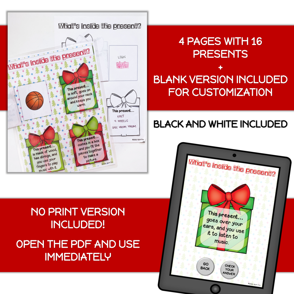 Christmas Speech Therapy Inferencing Activity - Printable and Digital ...