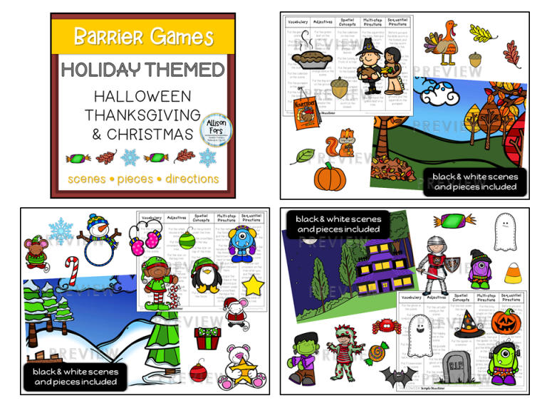 Barrier Games Bundle Speech Therapy - Speaking and Listening Skills ...