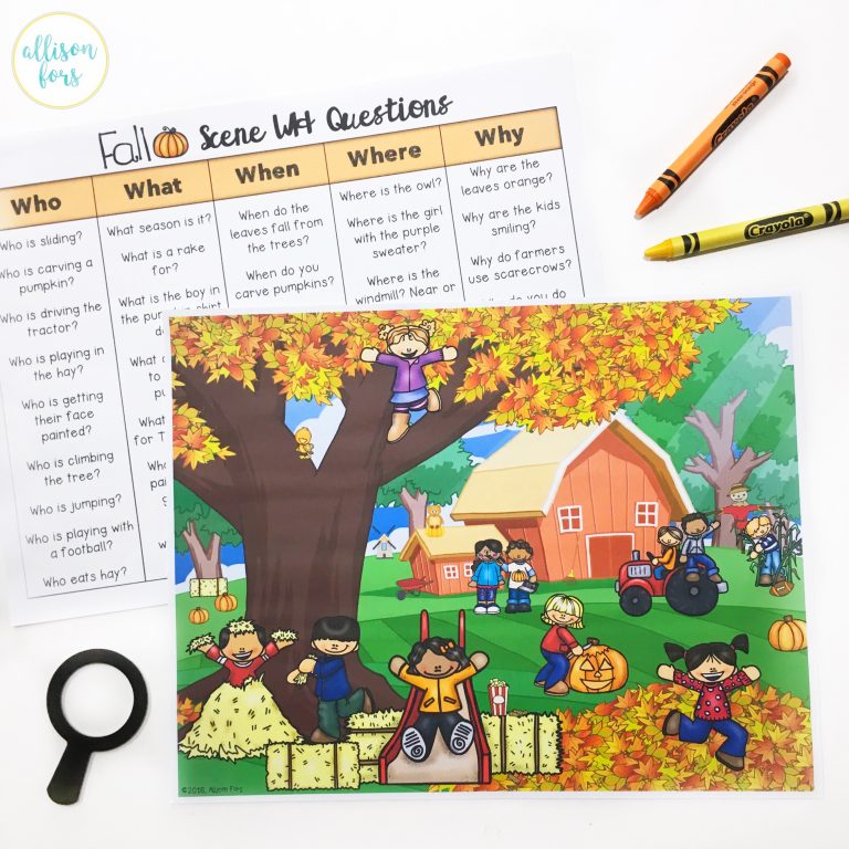 Fall Picture Scene for Speech Therapy - Language Scene | Allison Fors, Inc.