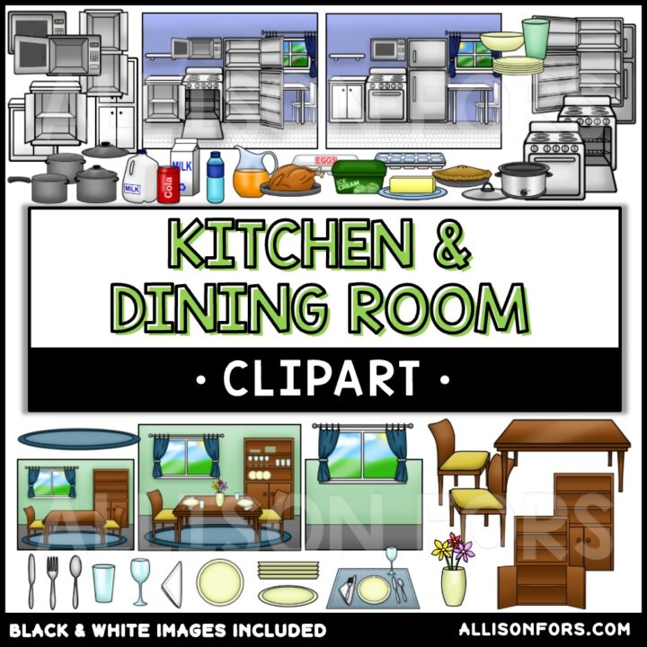 Kitchen and Dining Room Clip Art Bundle | Allison Fors, Inc.