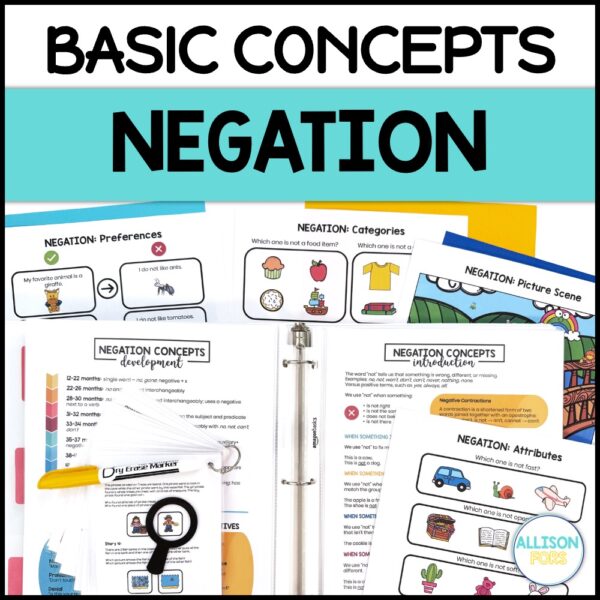 Negation Basic Concepts Speech Therapy, Special Education, & ESL ...