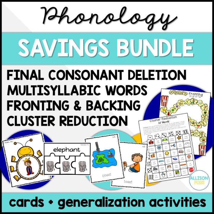 Phonology Speech Therapy Activities Bundle | Allison Fors, Inc.