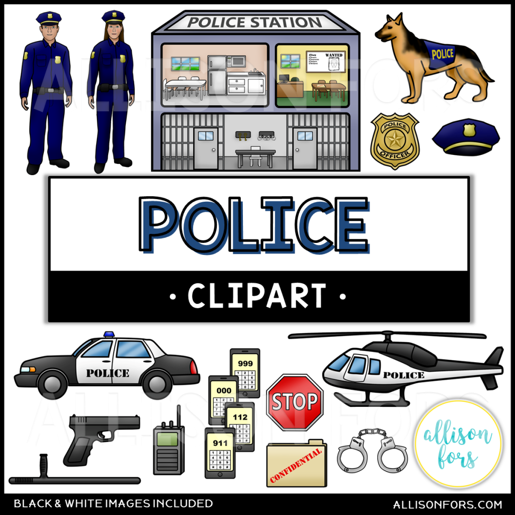Community Helpers: Police Clip Art | Allison Fors, Inc.