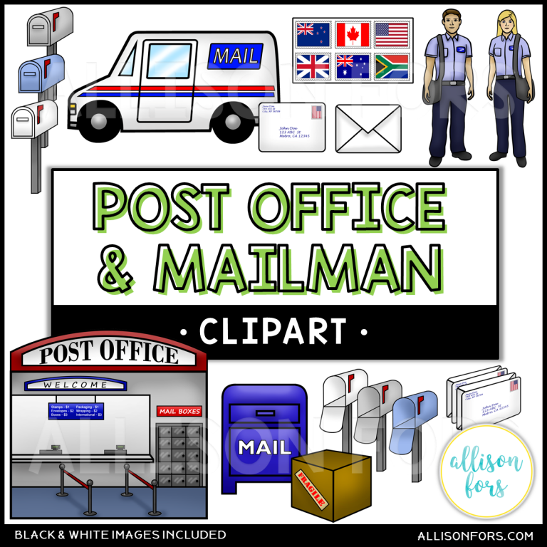 Community Helpers: Post Office & Mailman Clip Art | Allison Fors, Inc.