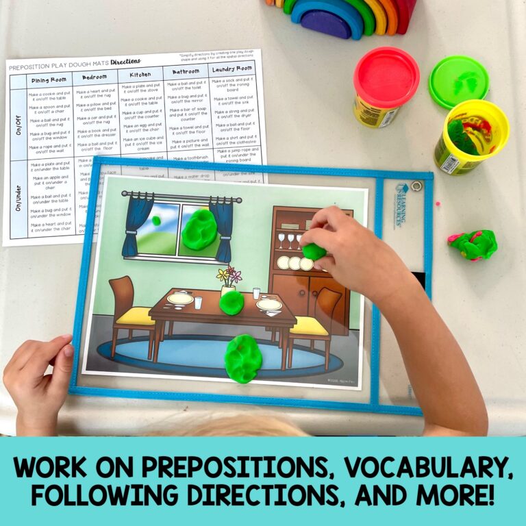 Prepositions Scenes Basic Concepts Speech Therapy NO PREP - Play Dough ...
