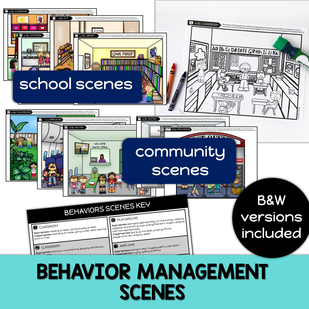 Behavior Management Activities - School and Community Themed Social ...