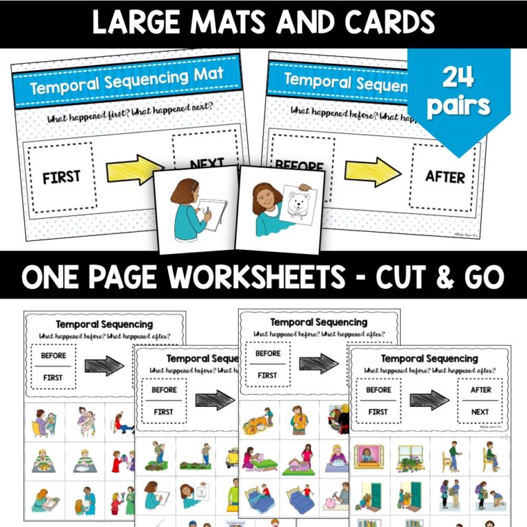 Sequencing Temporal Concepts Cards Speech Therapy | Allison Fors, Inc.