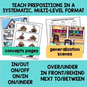 Prepositions Worksheets Basic Concepts Speech Therapy NO PREP | Allison ...