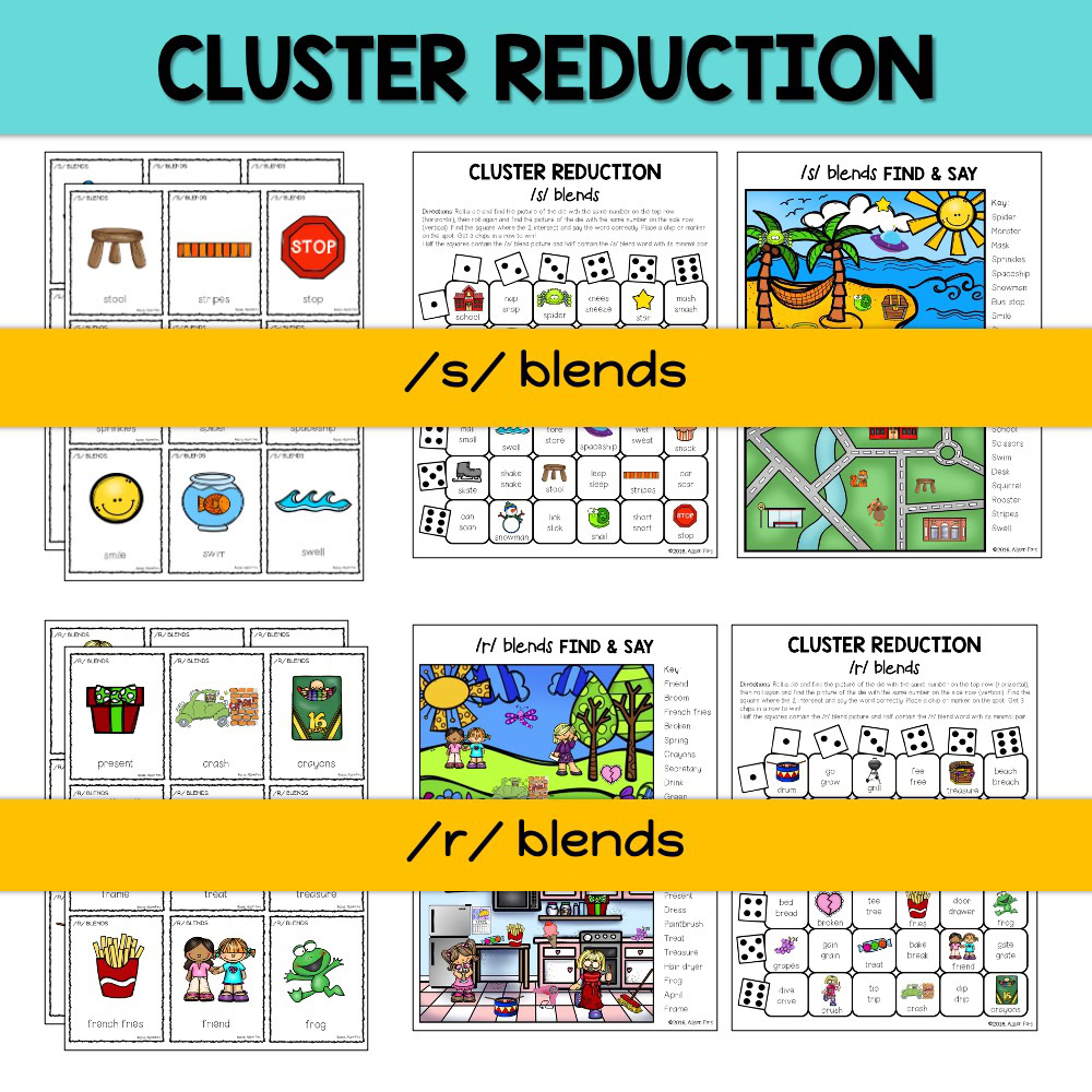 Consonant Cluster Reduction Phonology Activities for Speech Therapy ...