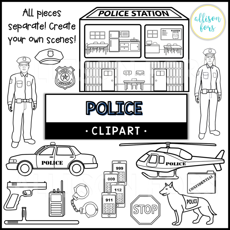 Community Helpers: Police Clip Art | Allison Fors, Inc.
