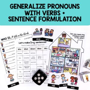 Pronouns, Verbs, and Sentence Building Speech Therapy BUNDLE | Allison ...