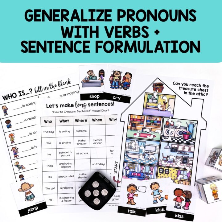 Pronouns, Verbs, and Sentence Building Speech Therapy BUNDLE | Allison ...