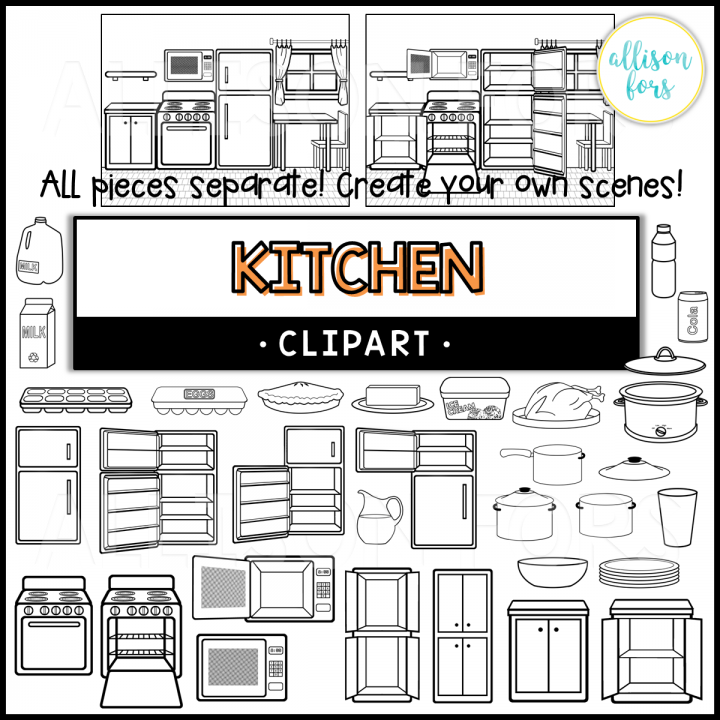 House: Kitchen Clip Art | Allison Fors, Inc.