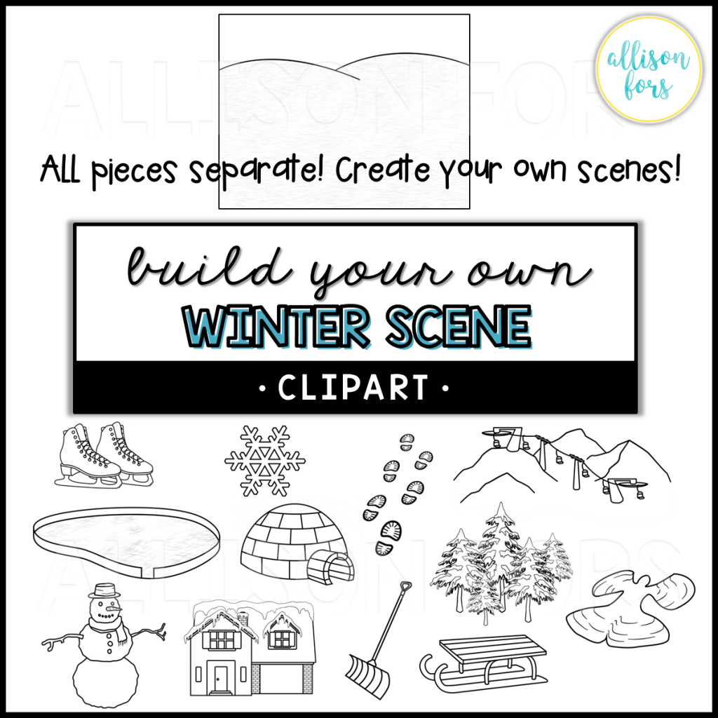 Build Your Own: Winter Scene Clip Art | Allison Fors, Inc.