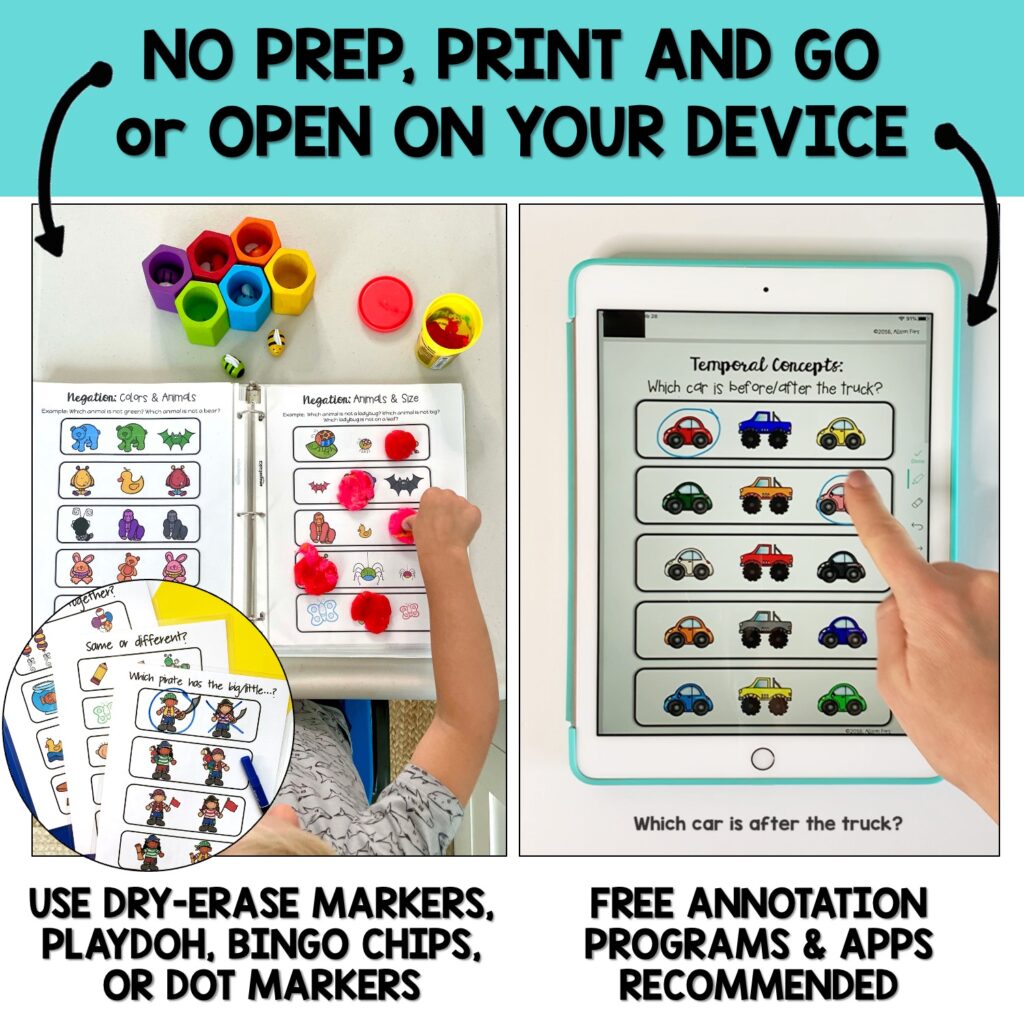 Basic Concepts Speech Therapy Bundle NO PREP | Allison Fors, Inc.