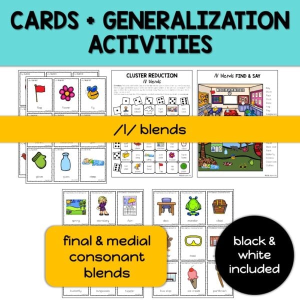 Consonant Cluster Reduction Phonology Activities for Speech Therapy ...