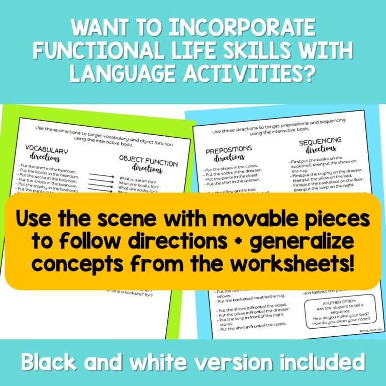 Bedroom Life Skills Interactive Book - Functional Language Activities ...