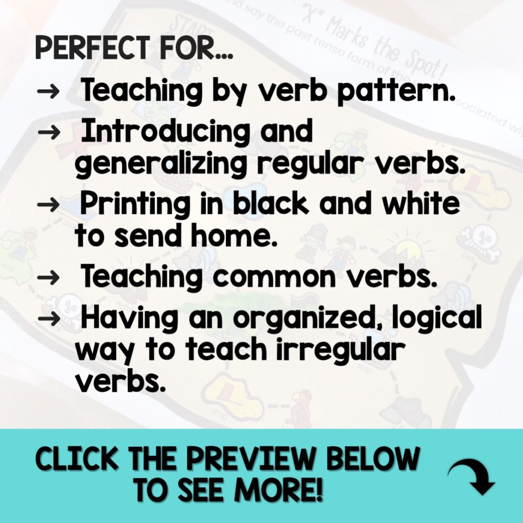 Regular Past Tense Verbs Cards, Activities, and Grammar Games for ...