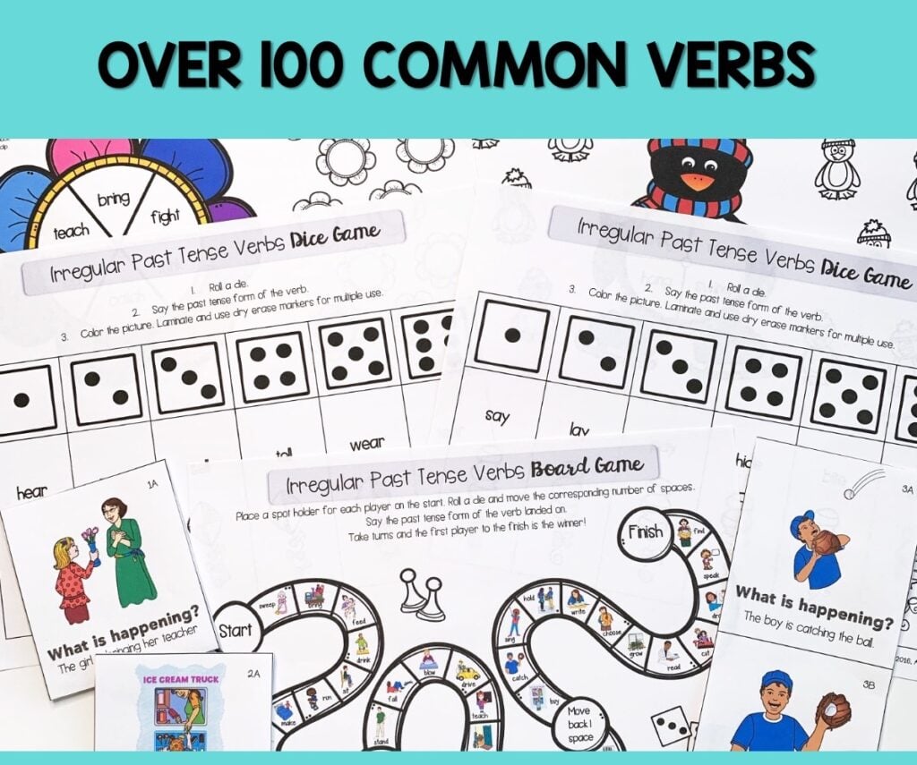 Irregular Past Tense Verbs Task Cards, Worksheets, and Grammar Games ...