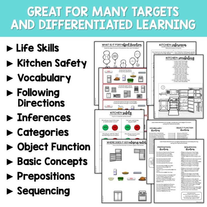Kitchen Life Skills Interactive Book - Functional Language Activities ...