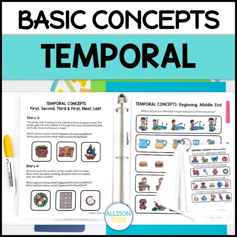 Temporal Basic Concepts Speech Therapy, Special Education, & ESL ...