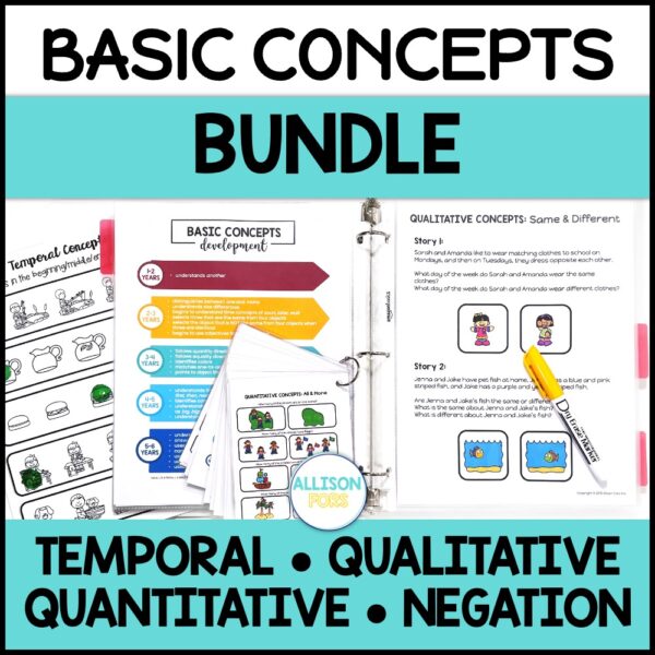 Basic Concepts Speech Therapy Bundle NO PREP | Allison Fors, Inc.