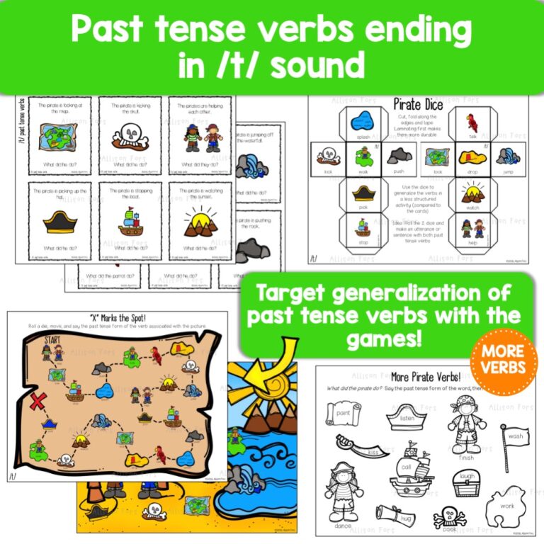 Regular Past Tense Verbs Cards, Activities, and Grammar Games for ...