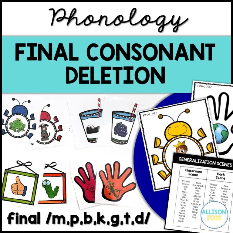 Final Consonant Deletion Phonology Activities for Speech Therapy ...