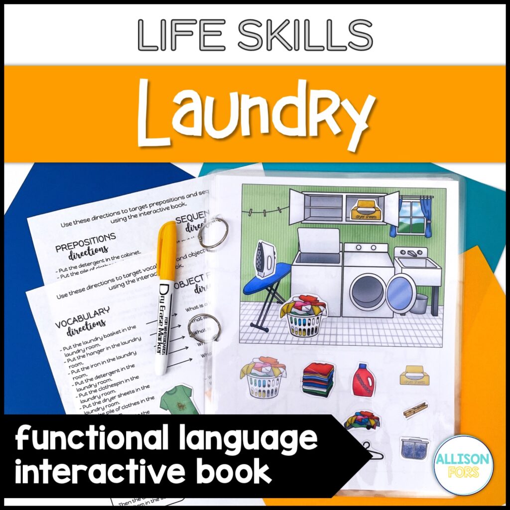 Laundry Life Skills Interactive Book - Functional Language Activities ...