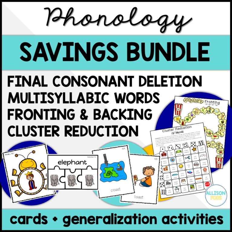 Phonology Speech Therapy Activities Bundle | Allison Fors, Inc.