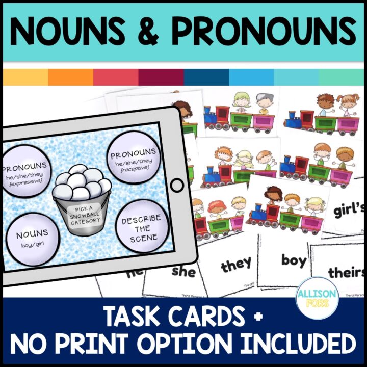Pronouns Speech Therapy Cards - Printable and Digital | Allison Fors, Inc.