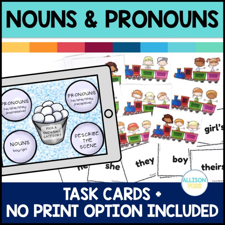 Pronouns Speech Therapy Cards - Printable and Digital | Allison Fors, Inc.