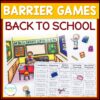Back to School Barrier Games Speech Therapy - Speaking and Listening ...