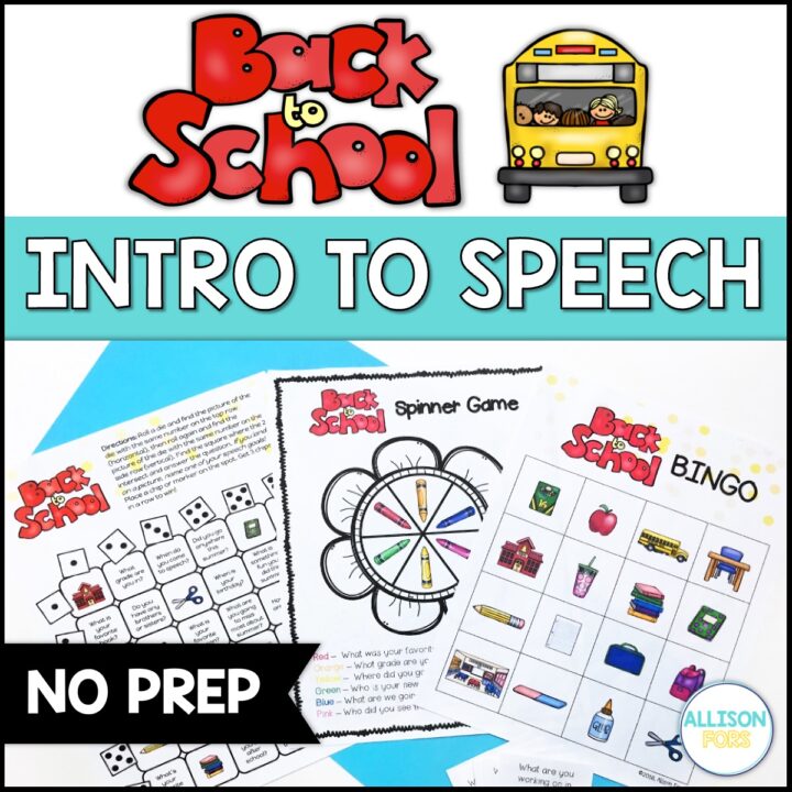 Back to School Speech Therapy Get to Know You & Your Speech Goals NO ...