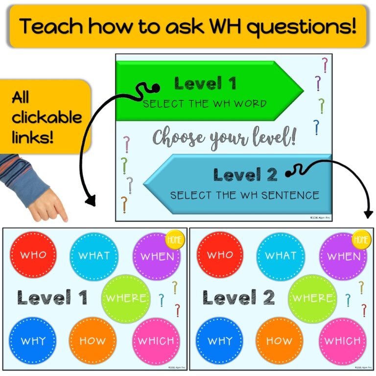 Asking WH Questions Speech Therapy NO PRINT Digital Activity | Allison ...