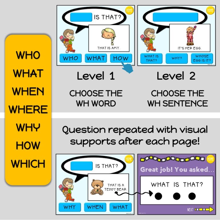 Asking WH Questions Speech Therapy NO PRINT Digital Activity | Allison ...