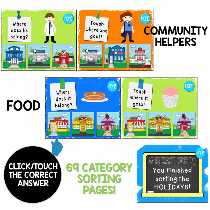 NO PRINT Category Sort - Categories Speech Therapy Activities Digital ...