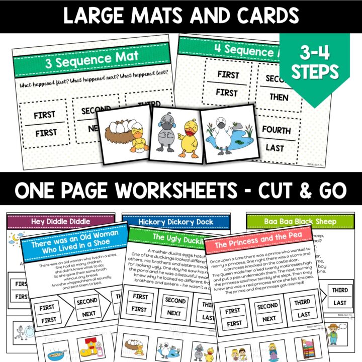 Sequencing Stories with Nursery Rhymes and Fairy Tales Speech Therapy ...