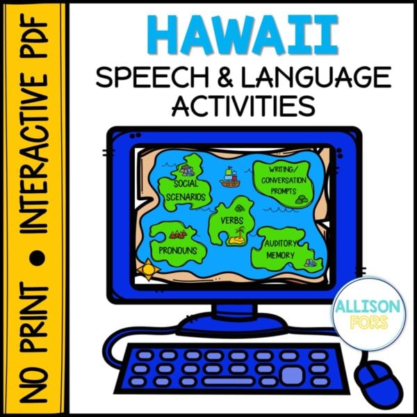 NO PRINT Hawaii Themed Speech Therapy Activities Digital Resources ...