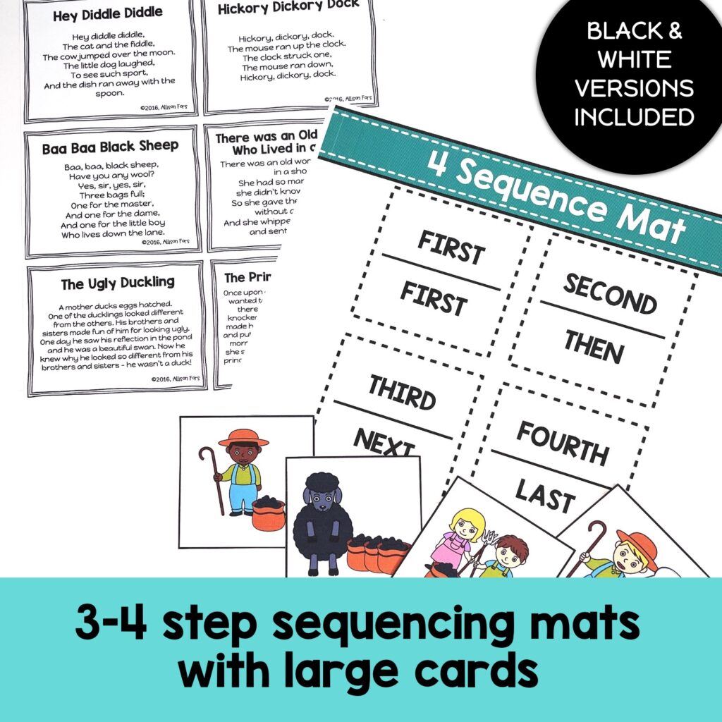 Sequencing Stories with Nursery Rhymes and Fairy Tales Speech Therapy ...