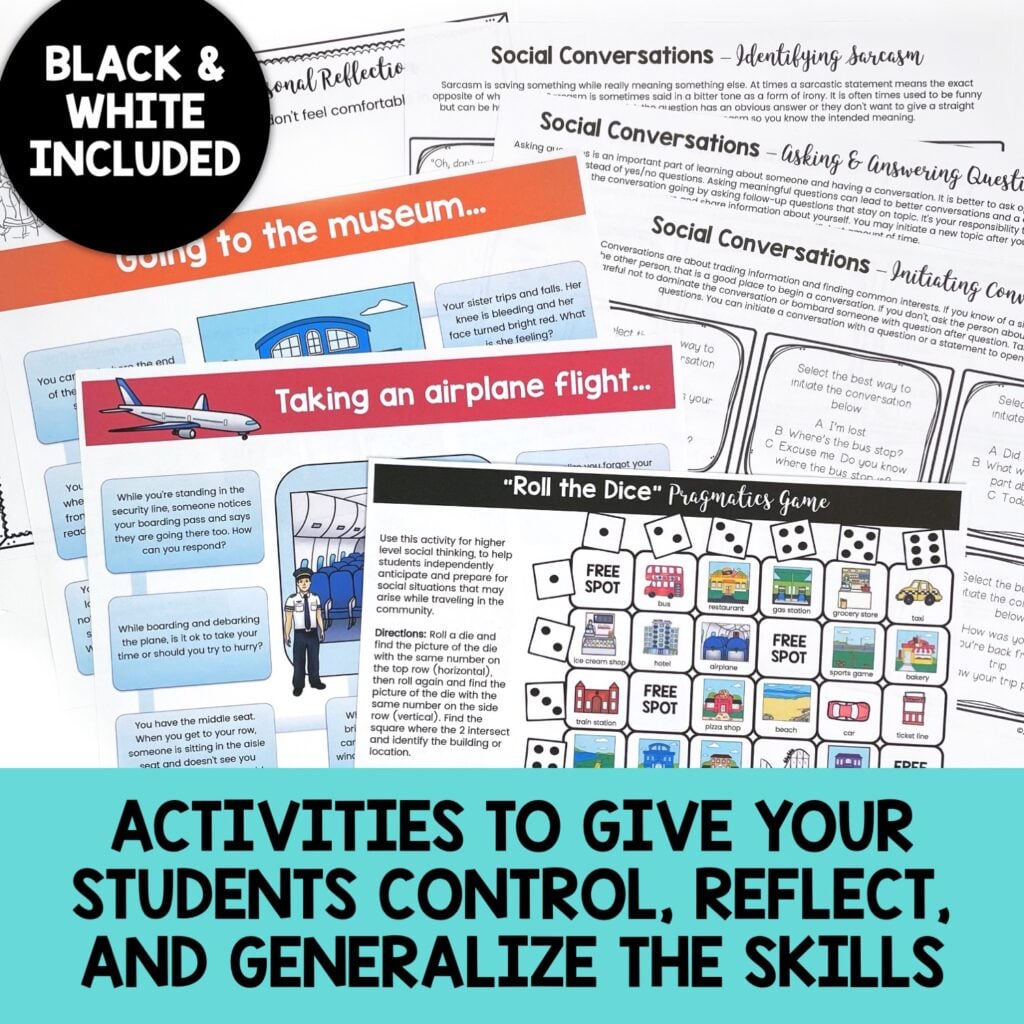 Teen Social Skills Activities for Traveling Scenarios - Speech Therapy ...