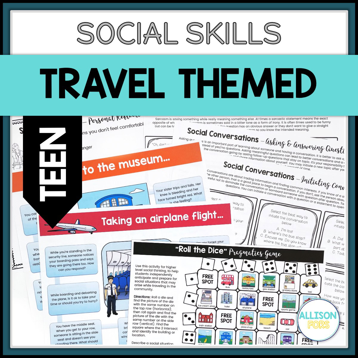 Teen Social Skills Activities for Traveling Scenarios - Speech Therapy ...