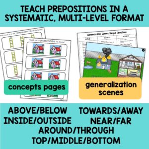 Advanced Prepositions Worksheets Basic Concepts Speech Therapy NO PREP ...