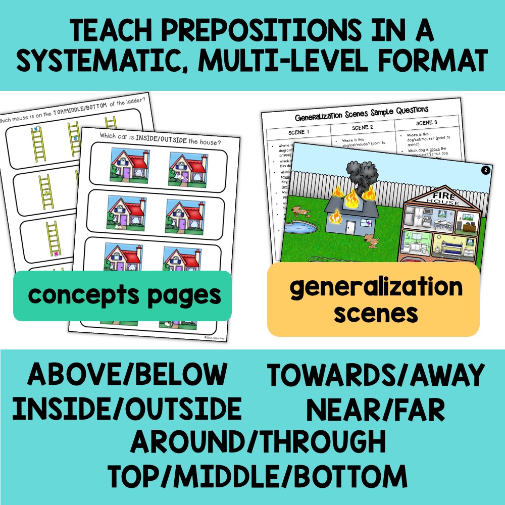 Advanced Prepositions Worksheets Basic Concepts Speech Therapy NO PREP ...