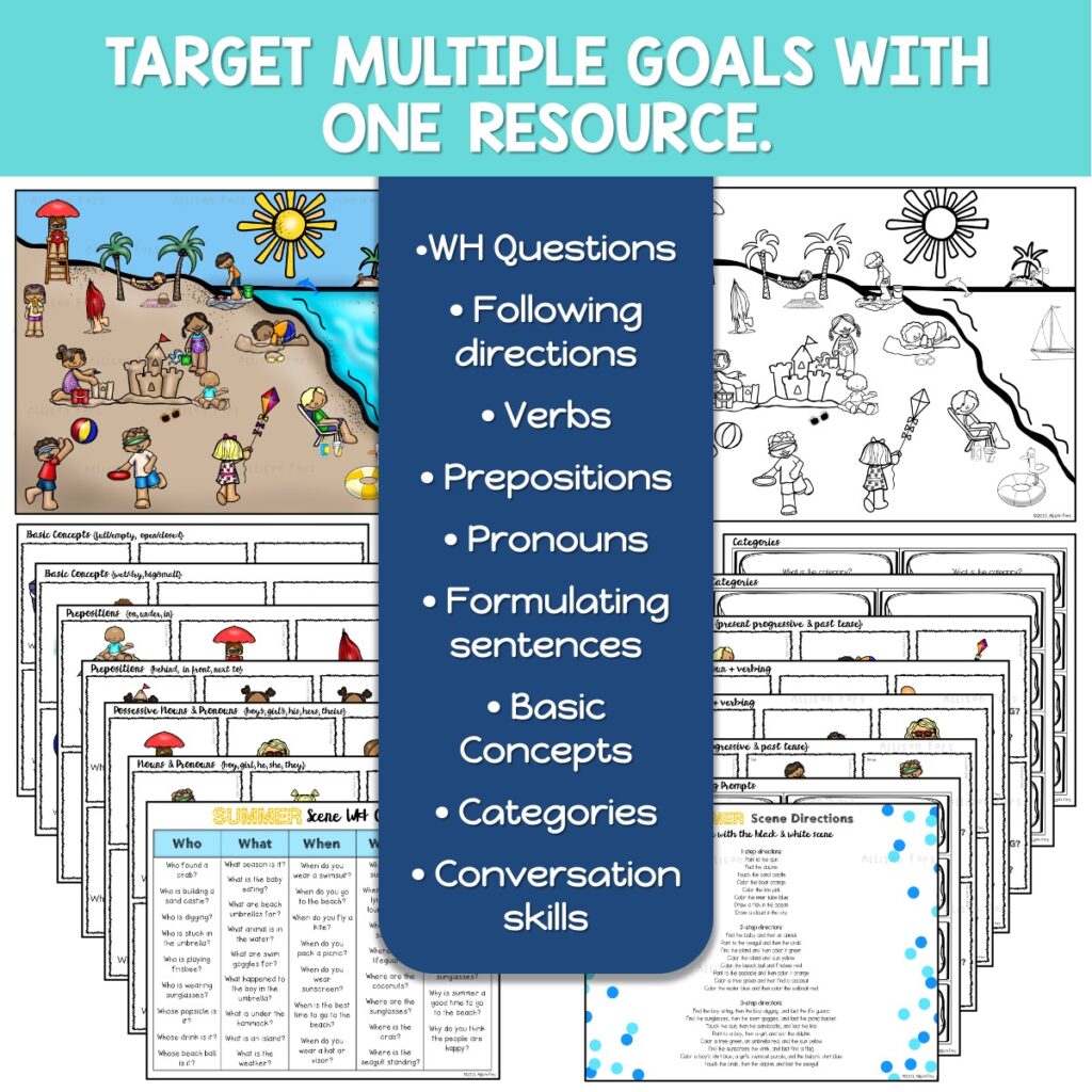 Summer Picture Scene for Speech Therapy - Language Scene | Allison Fors ...